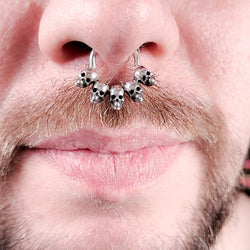 5 Skull Silver Septum Ring – Inchoo Bijoux